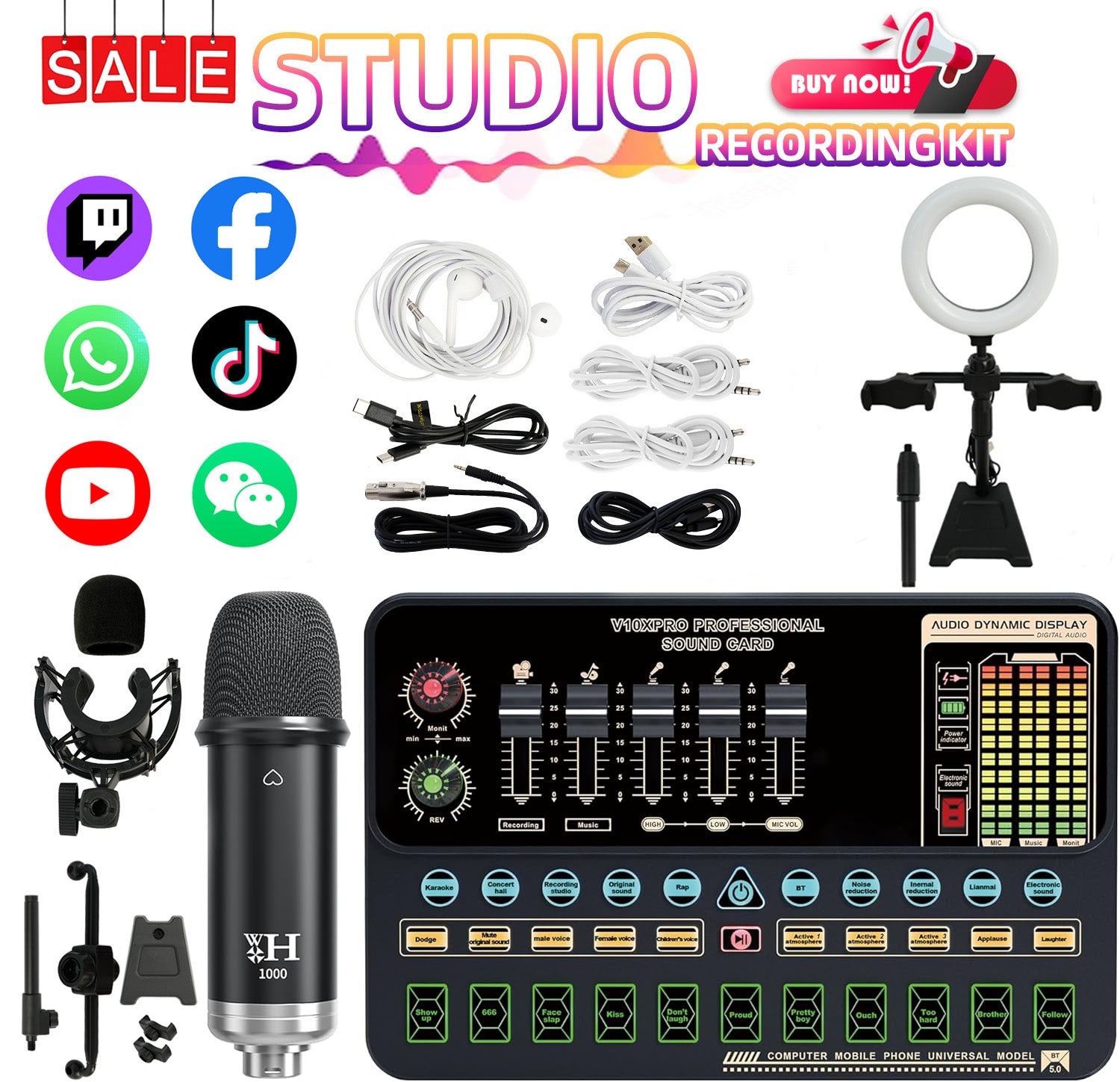 Podcast Equipment Bundle, Recording Studio Package Perfect for Recordi ...