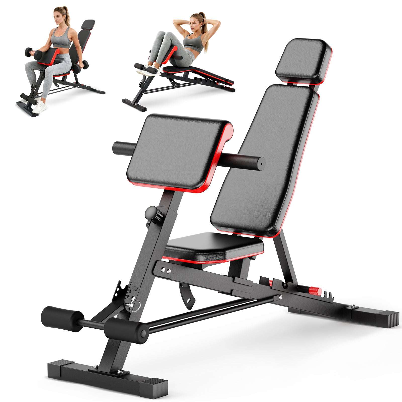 BAOKALER Weight Bench, 1000LBS Max Load, 8 in 1 Dumbbell Bench with ...
